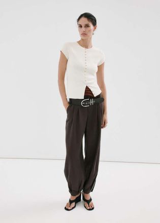 Mango Strickpullover mit Knopfdetail ecru - Damen - XS - MANGO