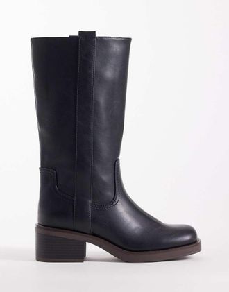 Asos Cherry - Bottes camionneur &agrave; enfiler - Noir