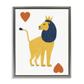 Stupell Industries Svetlana Aleynikova Leinwandbild, Motiv Löwe und Herzen, gerahmt, 53,3 x 43,2 cm, Grau