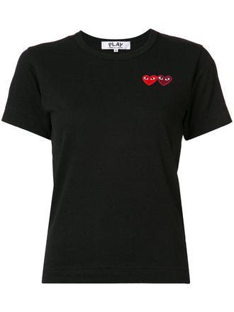 Comme Des Garçons embroidered heart T-shirt - Noir