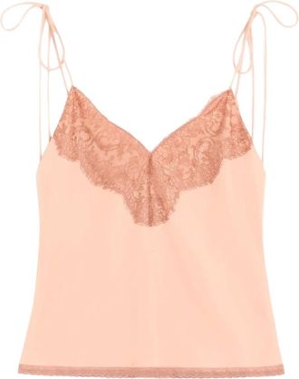 Valentino Garavani haut en dentelle en crêpe de chine - Rose