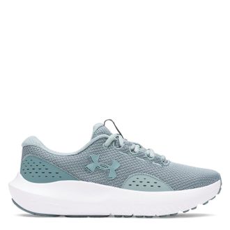 Under Armour Damen Charged Surge 4, leichte und atmungsaktive Laufschuhe, gepolsterte Joggingschuhe f&uuml;r langen Komfort,Serpentine / Jasper Blue / Metallic Serpenti