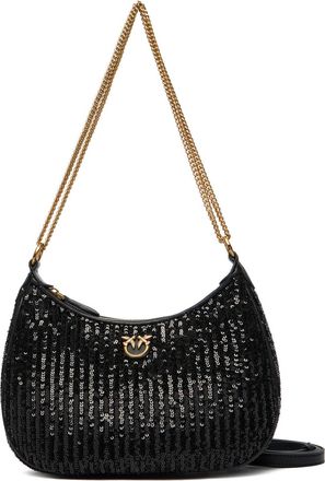 Pinko Handtasche PINKO Half Moon Mini AI 25-26 PLTT 105916 A2WC Schwarz