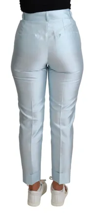Dolce & Gabbana Womens Trousers Blue Silk