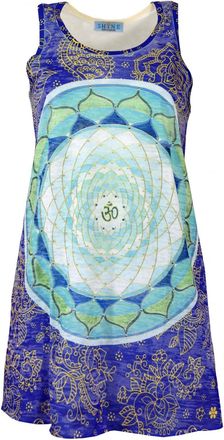 Guru Shop Psytrance Minikleid, Longtop - Lotus Mandala, Damen, Baumwolle