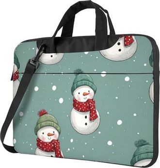 Generic Sac de protection pour ordinateur portable de 15,6 avec bandouli&egrave;re - Motif bonhomme de neige - Pour homme et femme, multicolore, 15.6 inch