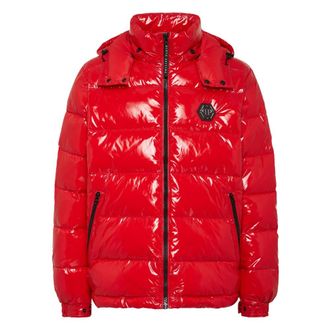 Philipp Plein Homme, Vestes, Rouge, Taille: 3XL Oversize Jacket Hexagon