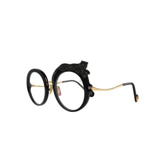 Anna-Karin Karlsson Femme, Accessoires, Noir, Taille: 52 MM Rose Et La Roue Crystal Optical Frame