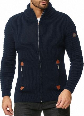 Red Bridge Strickjacke aus Grobstrick mit praktischen Reißverschlusstaschen wechselnde Strickart