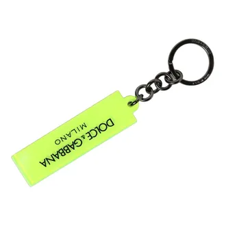 Dolce & Gabbana unisex, Accessoires, Vert, Taille: ONE Size Porte-cl&eacute;s en m&eacute;tal avec breloque imprim&eacute;e logo
