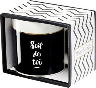 Draeger Draeger Paris Kaffeebecher, feines Porzellan, Schwarz & Gold