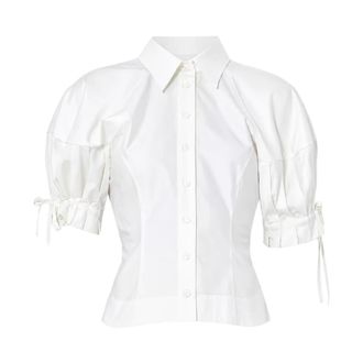 Vivienne Westwood Femme, Blouses et Chemises, Blanc, Taille: 40 FR Chemise en popeline de coton &agrave; manches bouffantes
