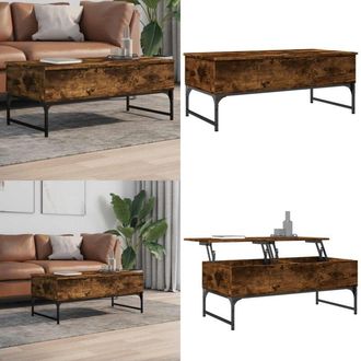 vidaXL Couchtisch R&auml;uchereiche 100x50x40 cm Holzwerkstoff und Metall - Couchtisch - Wohnzimmerstil - Holzm&ouml;bel - Regal - Sideboard - Home & Living