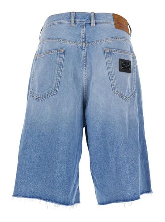Dolce & Gabbana Mens Bermuda Shorts Light Blue Denim Cotton