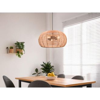 Trio Gro&szlig;e Pendelleuchte inga 3 flammig Korbgeflecht aus Rattan, &oslash; 50cm
