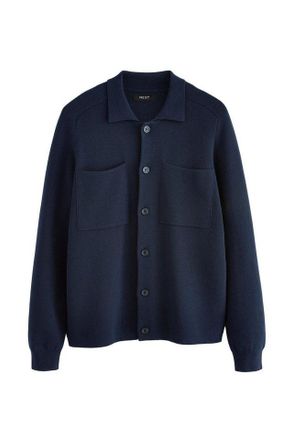 Next Strickjacke Relaxed Fit Hemdjacke aus 100 % Baumwollstrick (1-tlg)