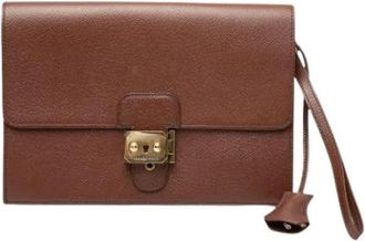 Herm&egrave;s Pre-owned Jet Pochette - Femme - Pre-owned - Brun - Taille: ONE Size