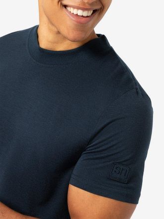 super.natural T-Shirt f&uuml;r Herren, nachhaltig, Merino casual, gerippter Kragen