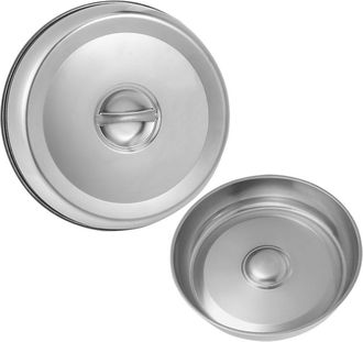 OSALADI Grilldeckel Edelstahl 20cm Rund Lebensmittelabdeckung Sp&uuml;lmaschinenfest f&uuml;r Steak und Mikrowelle 2 St&uuml;ck