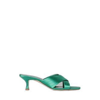 Manolo Blahnik Vieramul Mule Pliss&eacute; - Femme - Chaussures - Vert - Taille: 38 EU