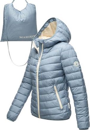 Marikoo Mich EIN S à 3XL Veste de mi-saison légère pour femme, veste matelassée courte avec sac de transport cousu à lintérieur pour un rangement facile et un
