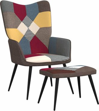 vidaXL Chaise de relaxation avec tabouret Patchwork Tissu vidaXL