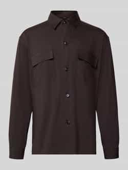 HUGO BOSS Regular Fit Overshirt aus Leinen-Mix