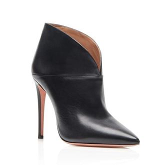 Generic Bottines Sexy &agrave; Bout Pointu et Talon Aiguille pour Femme, Escarpins &agrave; Enfiler Tendance Bottines Courtes en Cuir Uni, Chaussures de Soir&eacute;e pour Banquet