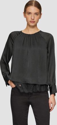 s.Oliver Langarmbluse Bluse Festive Viskosebluse mit Struktur und Raglanärmeln