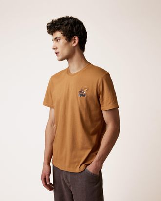 Faguo T-shirt imprim&eacute; camel coton recycl&eacute;