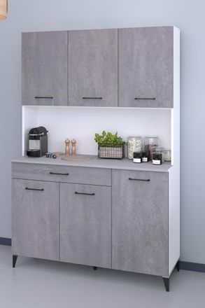 Parisot Küchenbuffet Malice 11 Weiß/Beton Optik hell