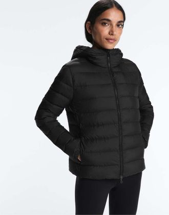 Oysho Kurze, gesteppte Jacke in Schwarz, 100% Daunenf&uuml;llung