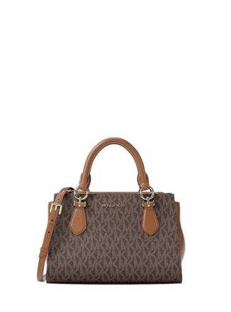 Michael Kors Marilyn Petite Sac Messager Signature Logo Marron PVC