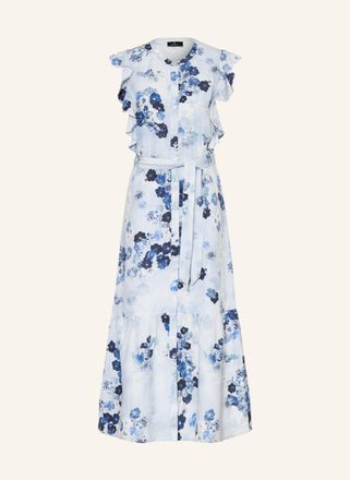 Monari Monari Kleid Mit Volants Und Leinen blau
