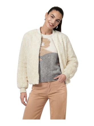 Monari Kurzjacke wei&szlig;,Casual,Polyester,Unifarben,Rundhals,Langarm,Regular Fit