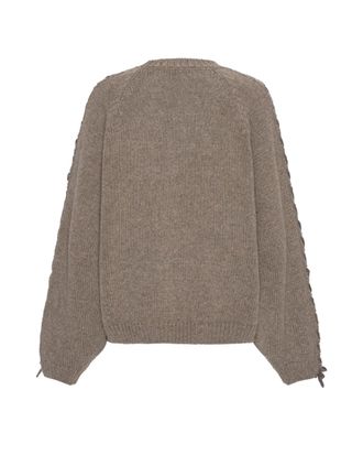 Rotate Womens Knit Sweater Lacing Fossil No Lining Jumpers