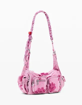 Desigual Sac bandouli&egrave;re en jean de taille moyenne - Rose