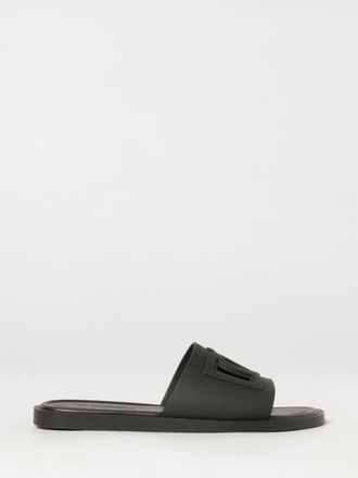 Dolce & Gabbana Mules plates en caoutchouc avec monogramme DG grav&eacute;