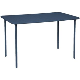 Sweeek Sweeek - Table de jardin en m&eacute;tal 4 places - Traitement antirouille - Dimensions 120x70cm - Lattes et bords arrondis pour &eacute;vacuation eau