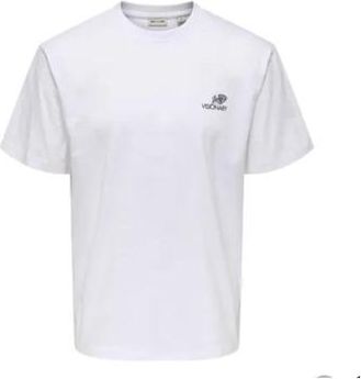 Only & Sons TEE SHIRT BLANC ONSFRED - BRIGHT WHITE / PRINT VISIONARY - L