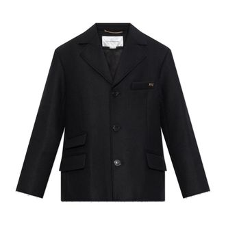 Victoria Beckham Kurzmantel mit rauem Finish - - Coats - Damen - Schwarzk - XS