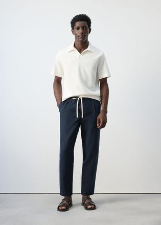 Mango Polo textur&eacute; regular-fit blanc - Homme - XXL - MANGO MAN