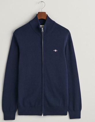 GANT Strickjacke aus Baumwolle mit Logo-Stickerei in