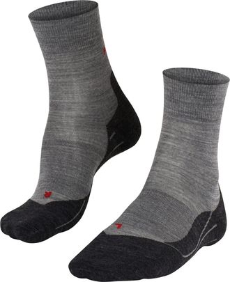 Falke Damen Laufsocken RU4 Endurance Wool W So Wolle Funktionsmaterial antiblasen 1 Paar, Grau Light Grey Melange 3830, 35-36