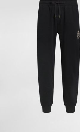Dolce & Gabbana Jersey Trousers With Heraldic Patch - Mann Hosen Und Shorts Blau 44