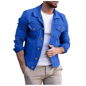 Generic Veste en jean western non doublée pour homme - Avec coupe cowboy - Vêtement dextérieur Legendary Classic Rider - Veste en jean - Veste mi-saison en co