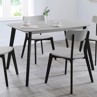 Julian Bowen Rechteckiger Esstisch Casa, Grau/Schwarz, Gummibaumholz, H 75 x B 80 x T 120 cm