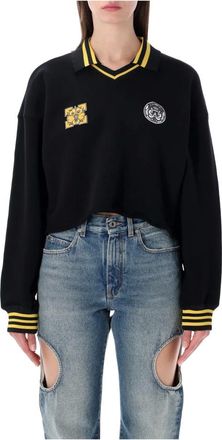 Off-white Femme, Sweatshirts et sweats &agrave; capuche, Noir, Taille: 40 FR Sporty Crop Polo Fleece