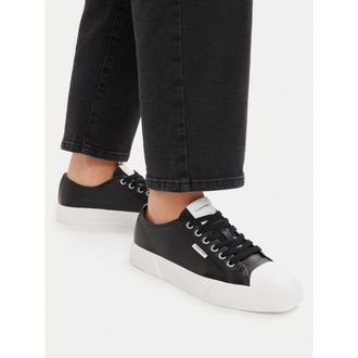 Calvin Klein Sneakers aus Stoff Calvin Klein Vulc Lace Up Low Lth HW0HW03077 Schwarz
