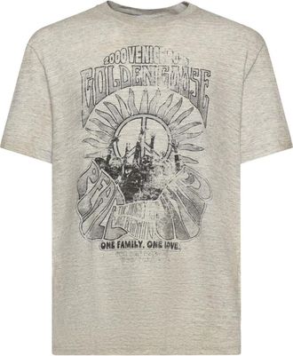 Golden Goose Homme, Tops, Gris, Taille: XL Vintage Print T-shirt